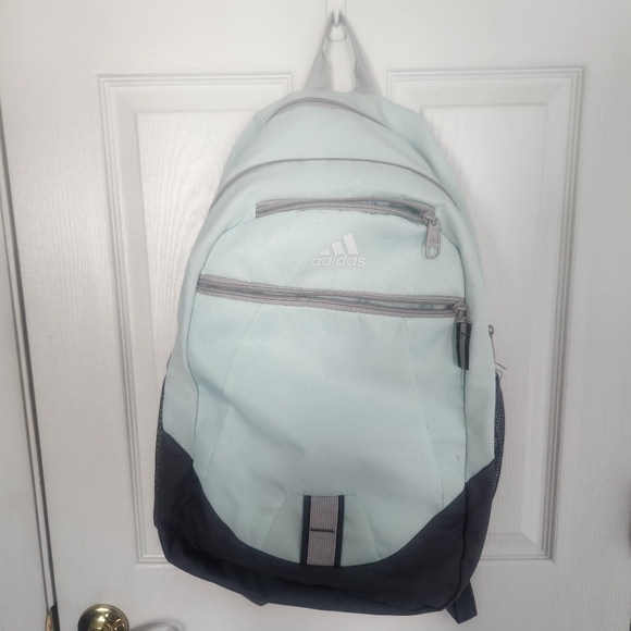 adidas | Bags | Adidas Backpack Blue With Multiple Zipper Compartments ...